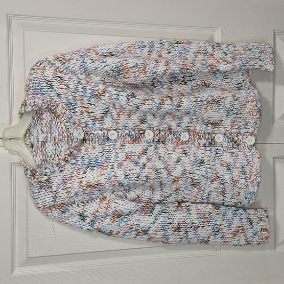 Carol Rose | Sweaters | Carol Rose Cardigan Sweater L White Multicolor ...